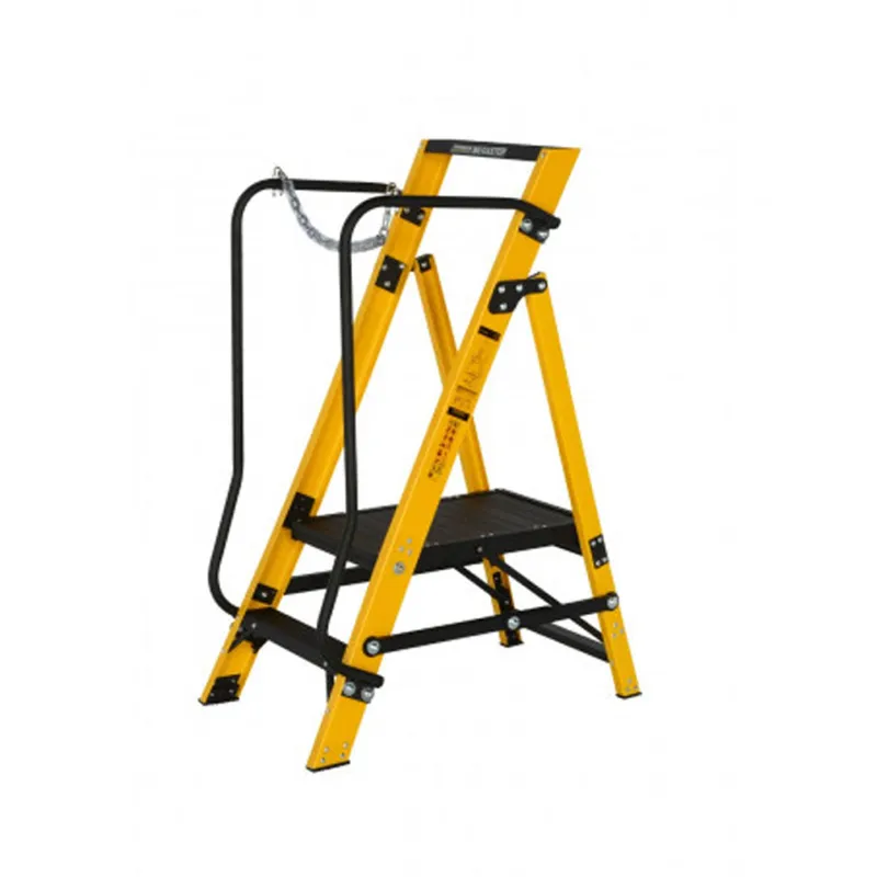 Youngman FRP fiberglass 1 Step (0.42 m) Industrial Ladder with Safety ...