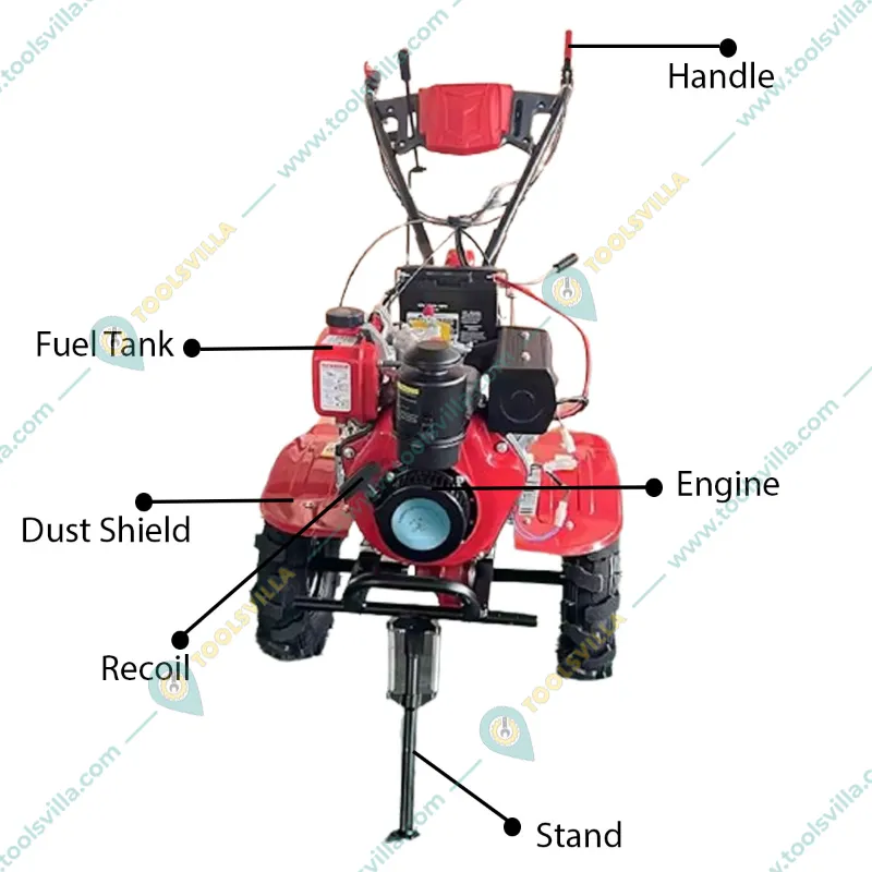 Generic (Imported) - Heavy Duty 173F Recoil Start 7 HP Diesel Power Tiller with Free Accessories
