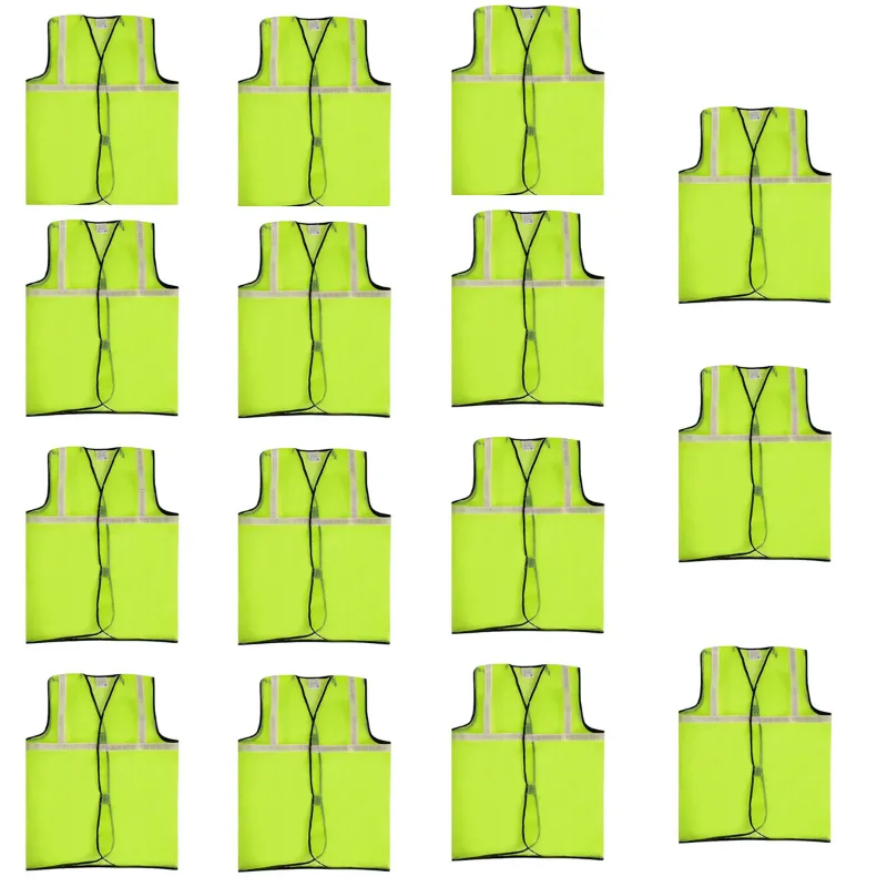 SAFEDOT 60 GSM Pack of 15 Green Safety Jacket with 2-Inch Micro ...