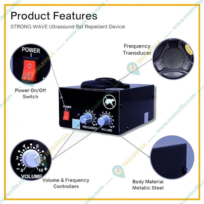 Earth Innovation Ultrasonic Rat and Rodent Repellent Device for 1500 sq ...