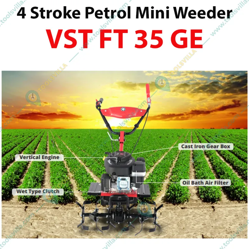 VST FT 35 GE, 4 Stroke Petrol Mini Weeder of 3.5 HP for Agriculture