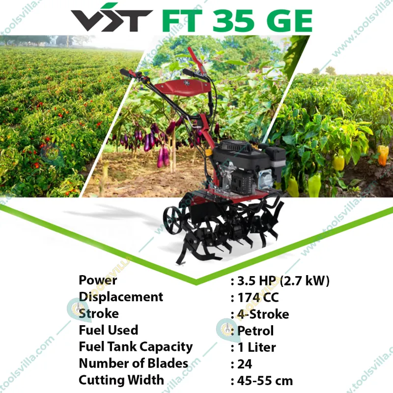 VST FT 35 GE, 4 Stroke Petrol Mini Weeder of 3.5 HP for Agriculture