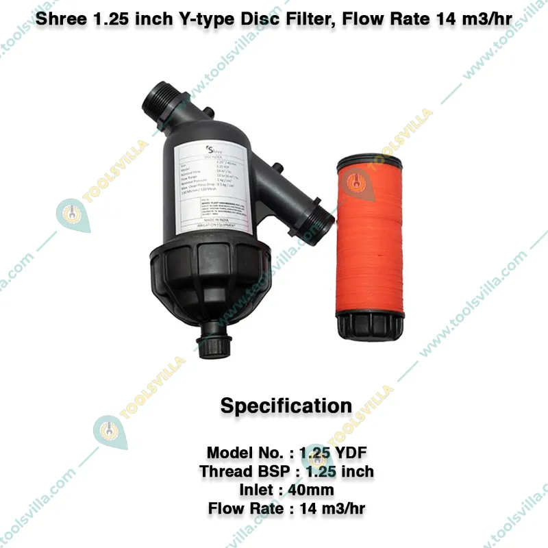 1.25 inch Y-type Disc Filter, Flow Rate 14 m3/hr