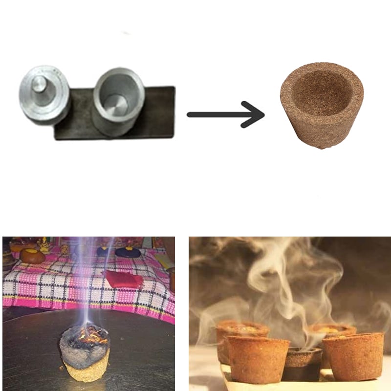 Made in India - 2" Inch Cow Dung Diya Making Mold with Clutch