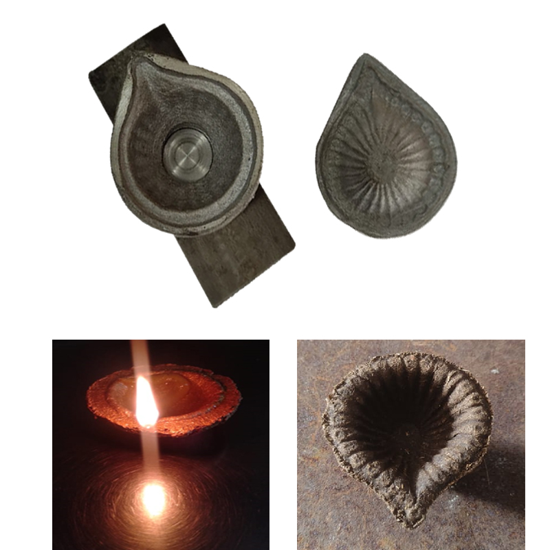 Generic ( Made in India ) - 3" Inch Designer Cow Dung Diya Making Mold ...